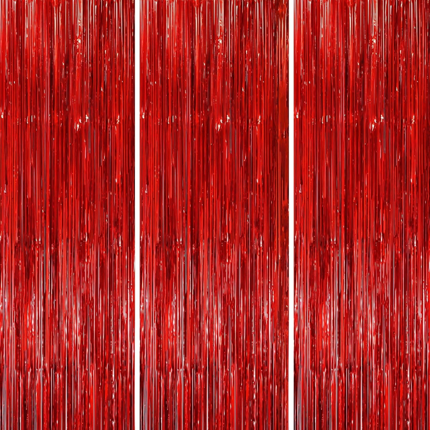 Graduation Backdrop,Red Foil Fringe Backdrop, 3 Pack 3.2 ft x 6.5 ft ...