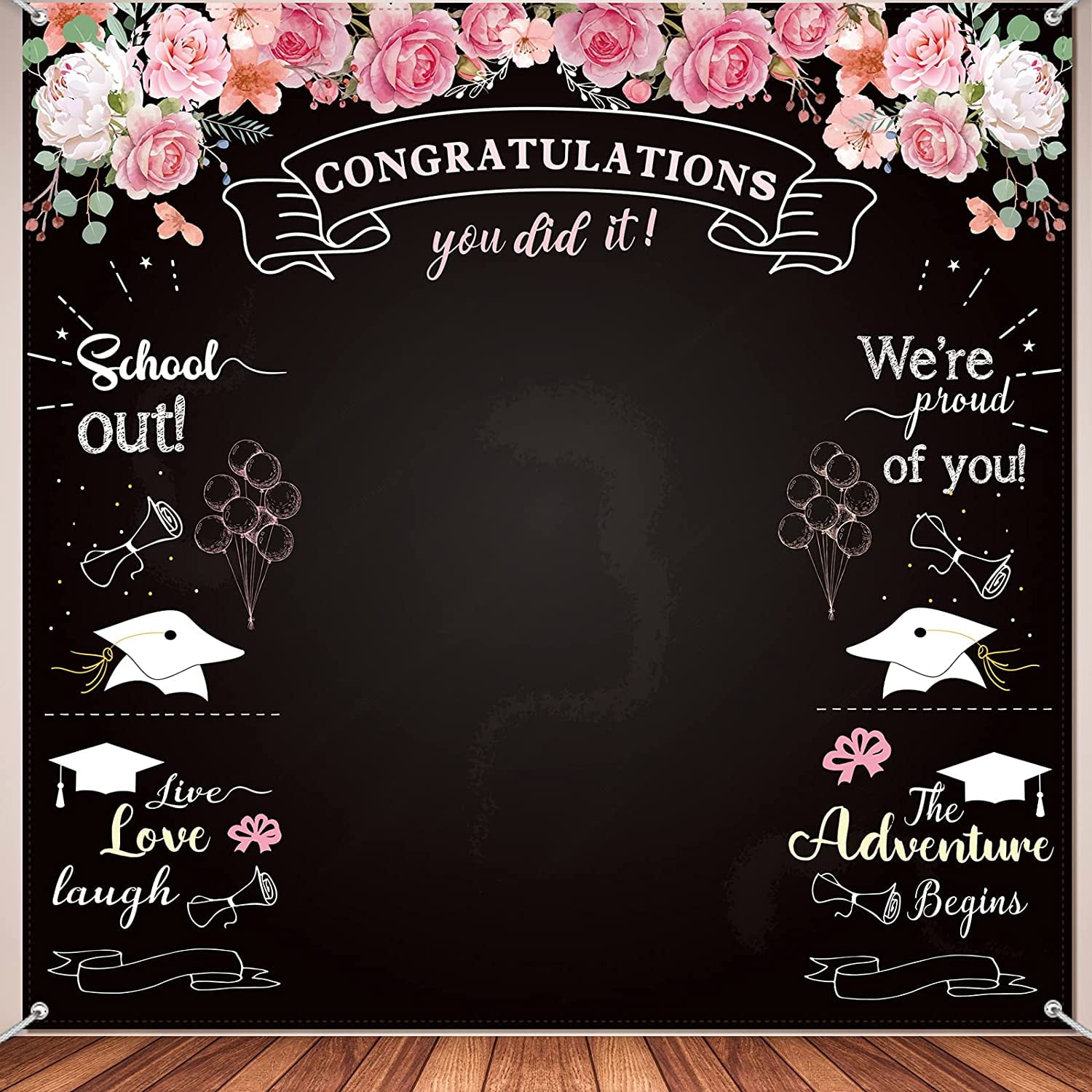 Graduation Backdrops for Photoshoot, Congratulation Backdrop Fabric ...