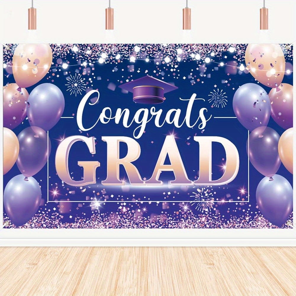 Graduation Background Purple, 2025 Happy Graduation Party Decorations ...