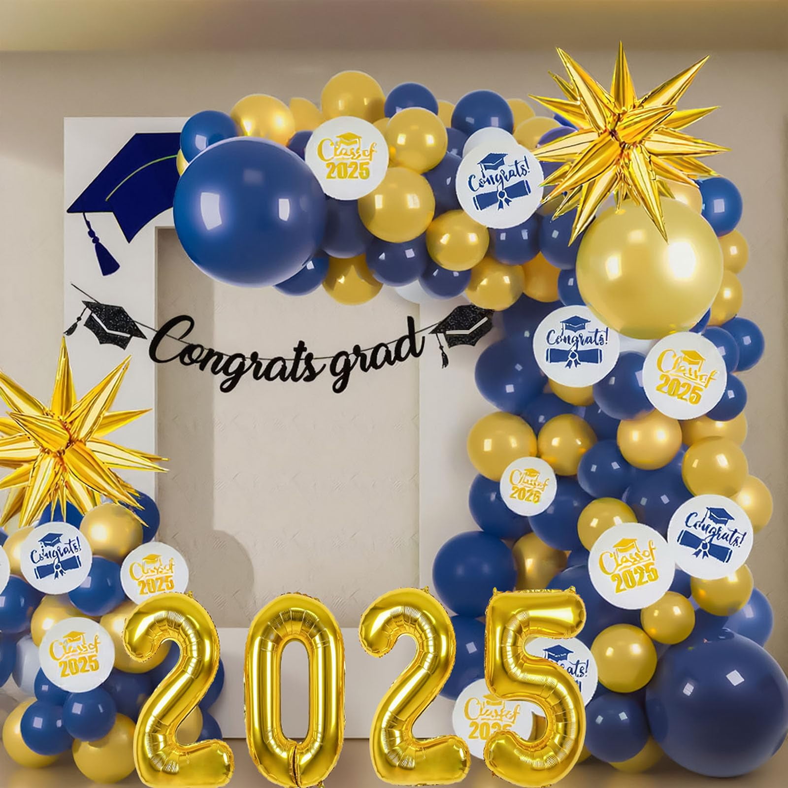 Graduation Balloon Arch Garland SSF20 Kit 2025, 18" 10" Blue Gold ...
