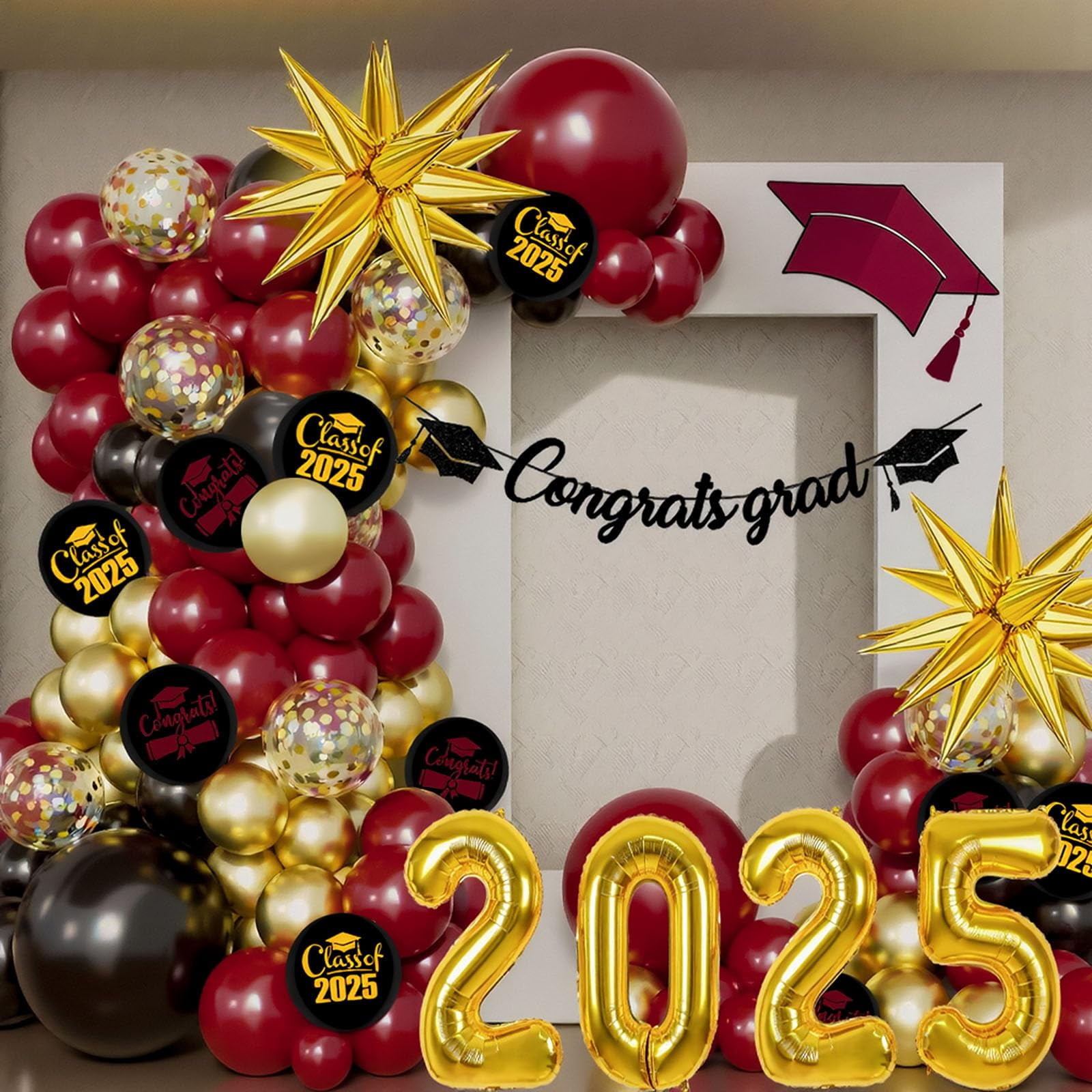Graduation Balloon Arch Garland SSF20 Kit 2025, 18" Maroon Gold ...