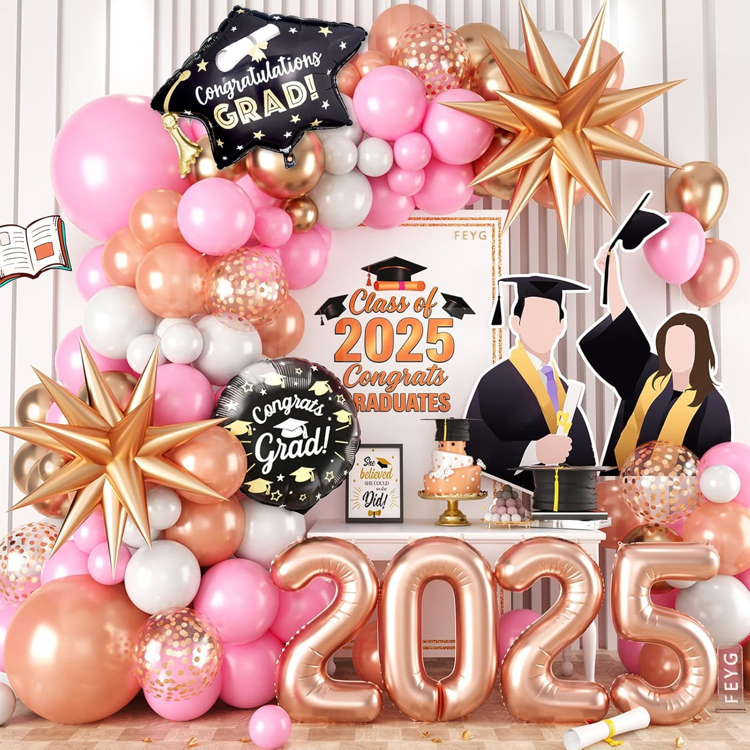 Graduation Balloons Arch Garland Kit, Graduation Party Decoration ...