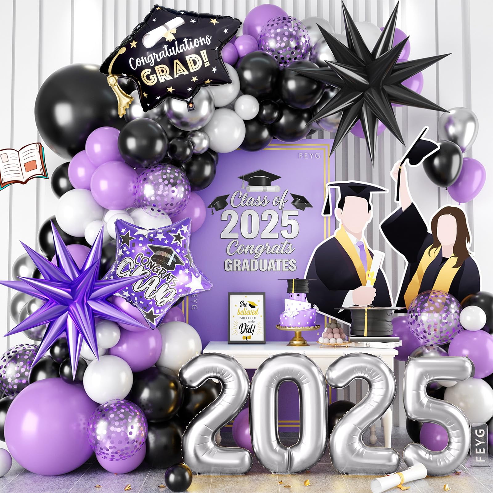 Graduation Balloons Arch Garland Kit, Graduation Party Decoration ...