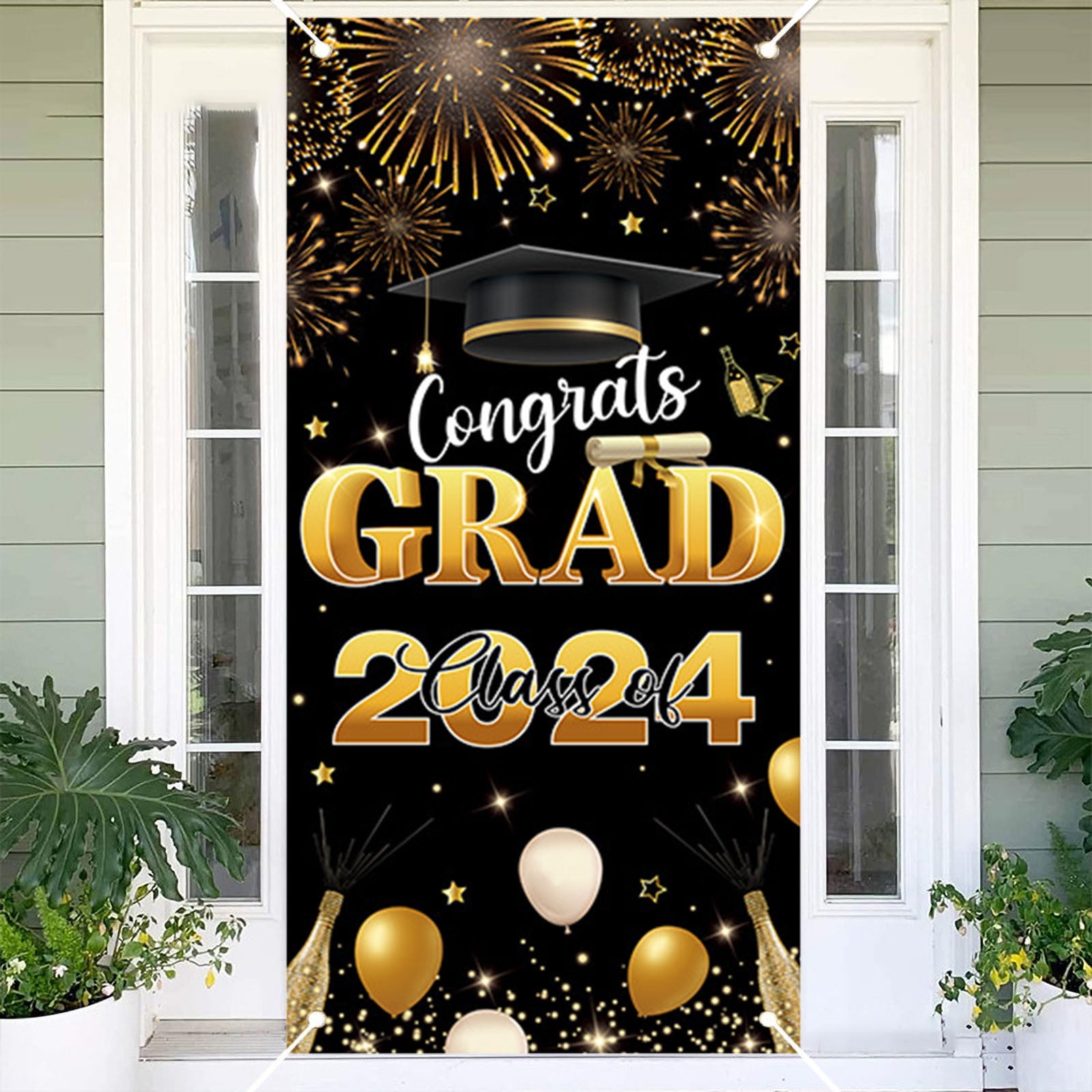 Graduation Banner, 2024 Graduation Party Decorations Porch Sign Banner ...