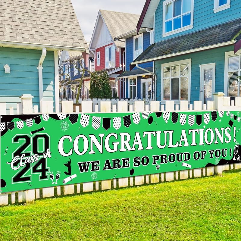 Graduation Banner 2024 Graduation Party Decorations, Red Class of 2024 ...