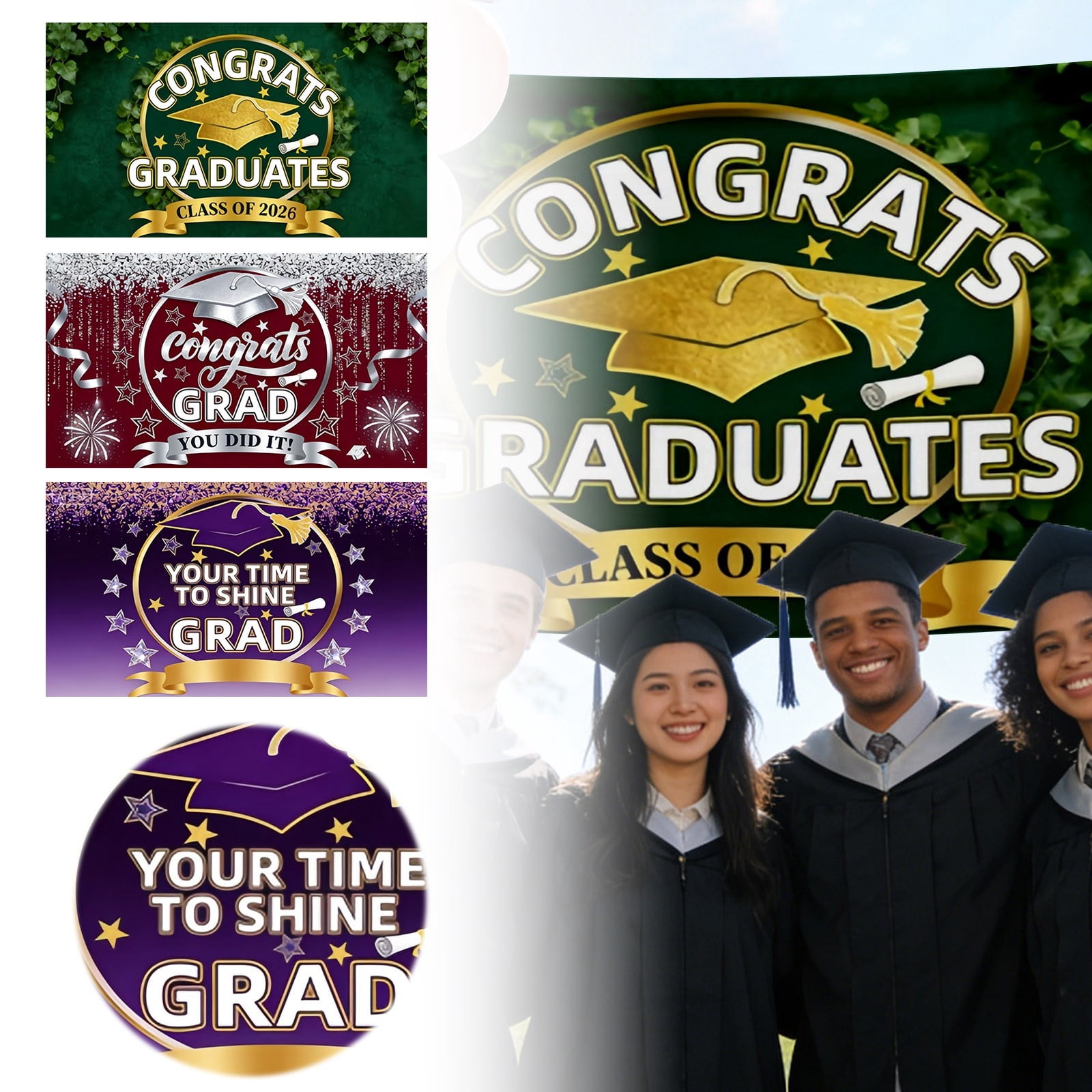 Graduation Banner Backdrop Class of 2026 Graduation Party Decorations ...