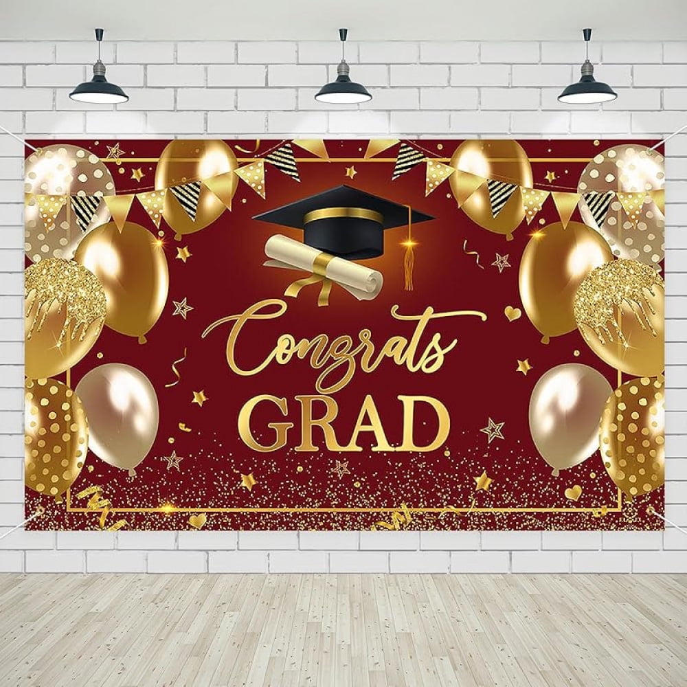 Graduation Banner Congrats Grad Class of 2025 Backdrop Congratulation ...