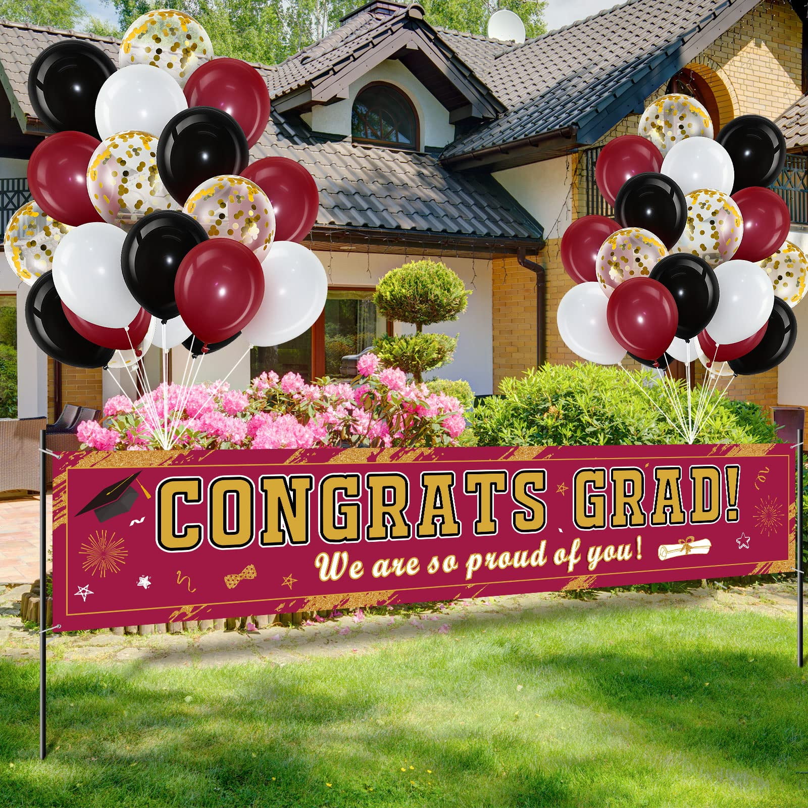 Graduation Banner Decor Large Congrats Grad Banners Class of Yard for ...