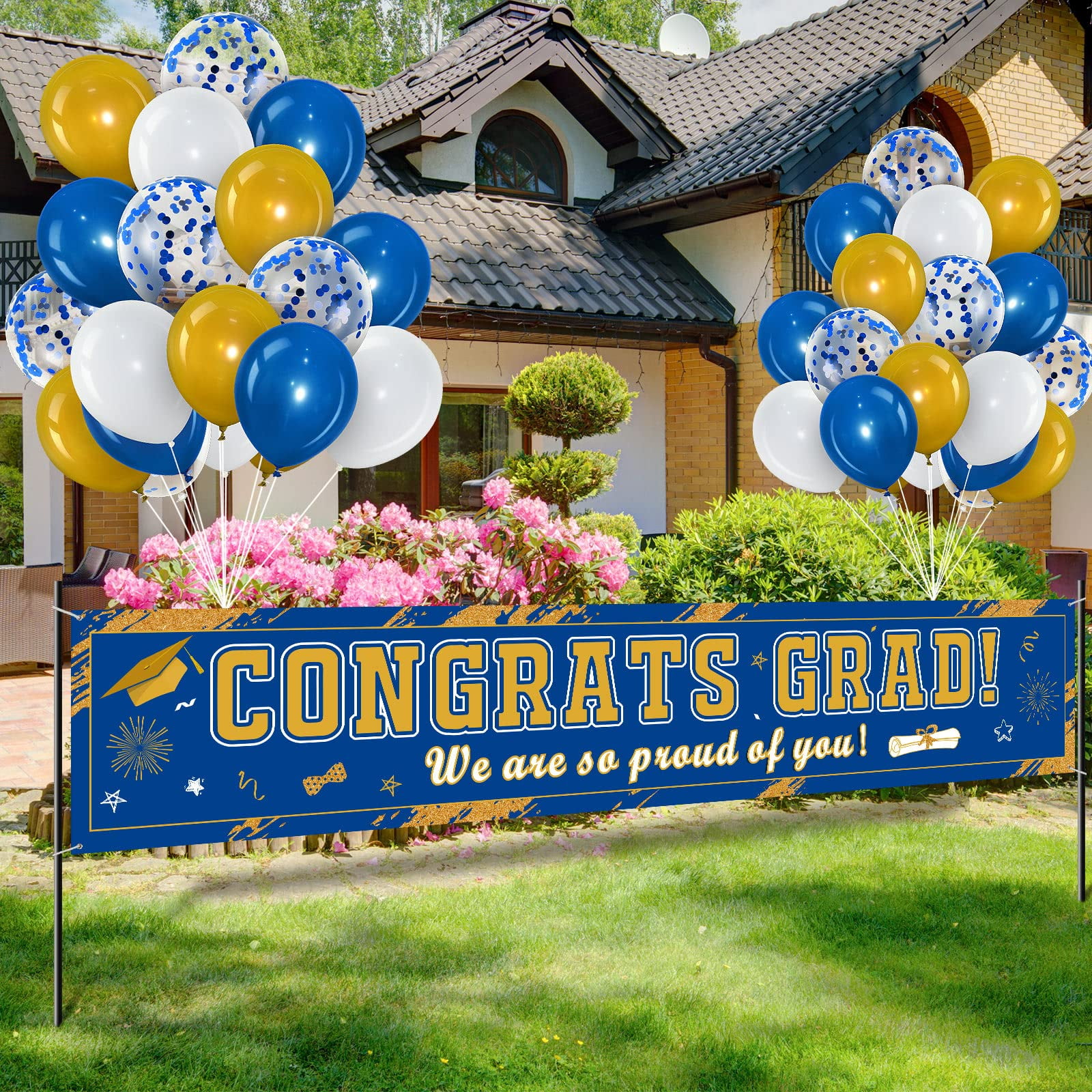 Graduation Banner Decor Large Congrats Grad Banners Class of Yard for ...