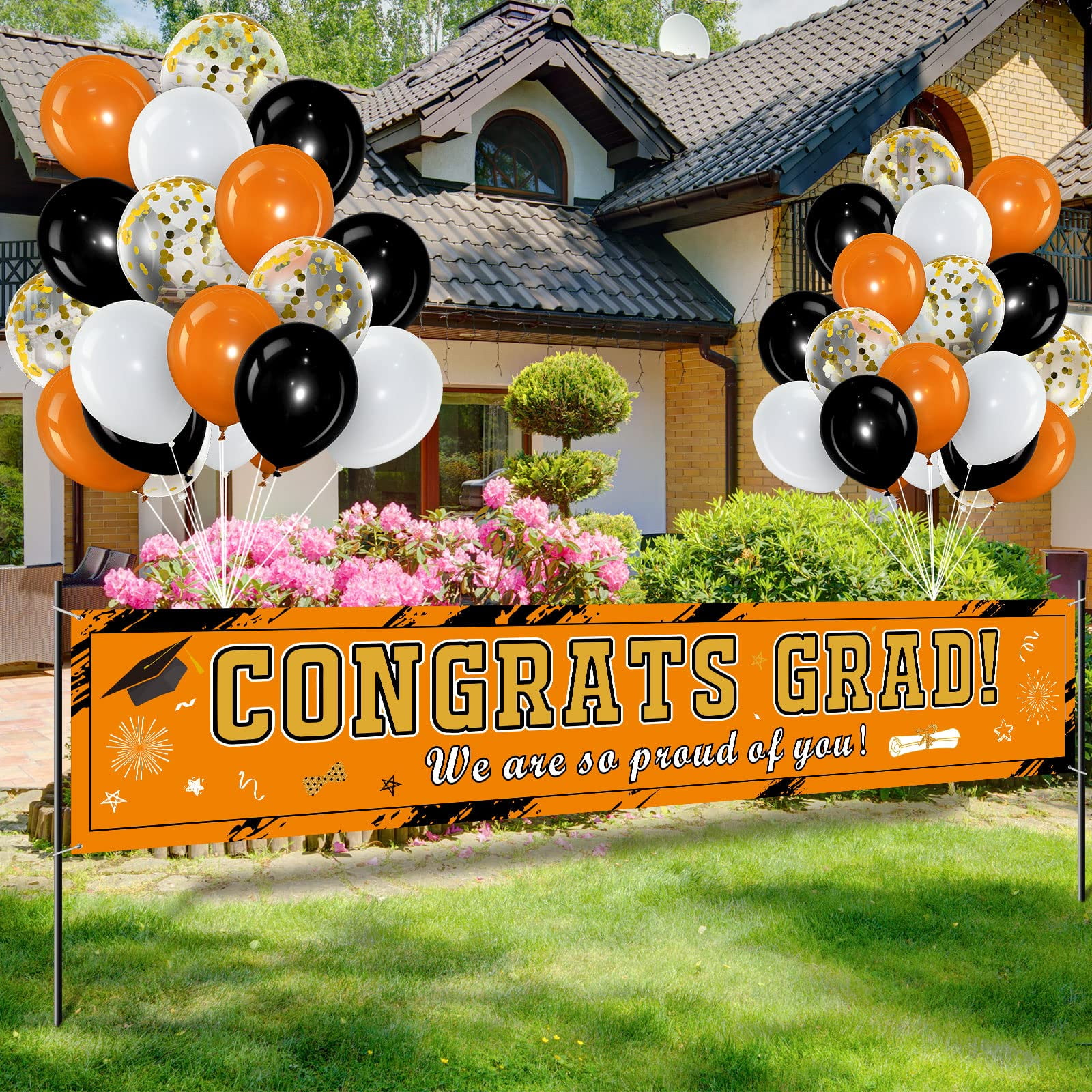 Graduation Banner Decor Large Congrats Grad Banners Class of Yard for ...