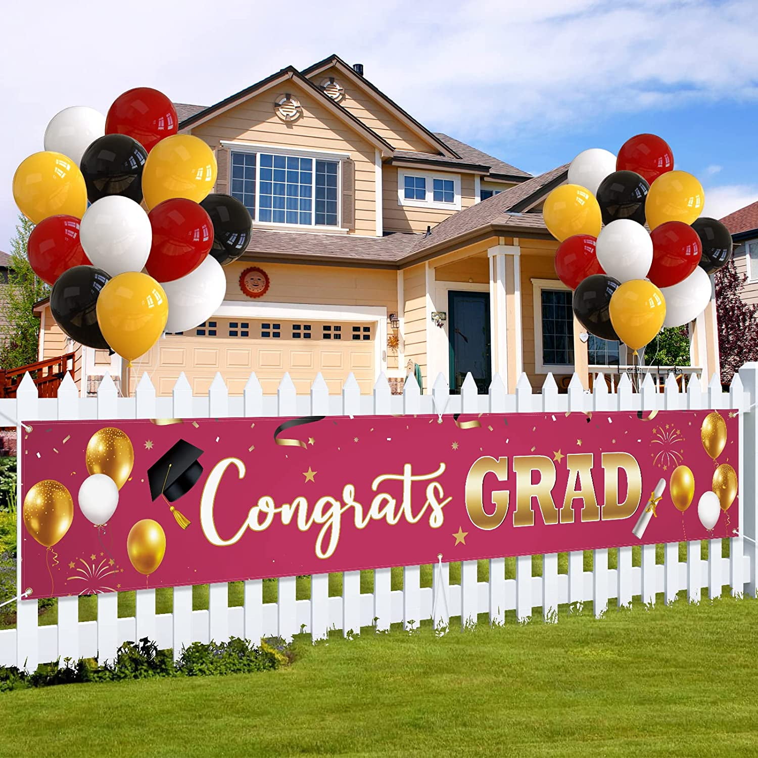 Graduation Banner Decorations Congrats Grad Class of 2024 Yard Sign ...