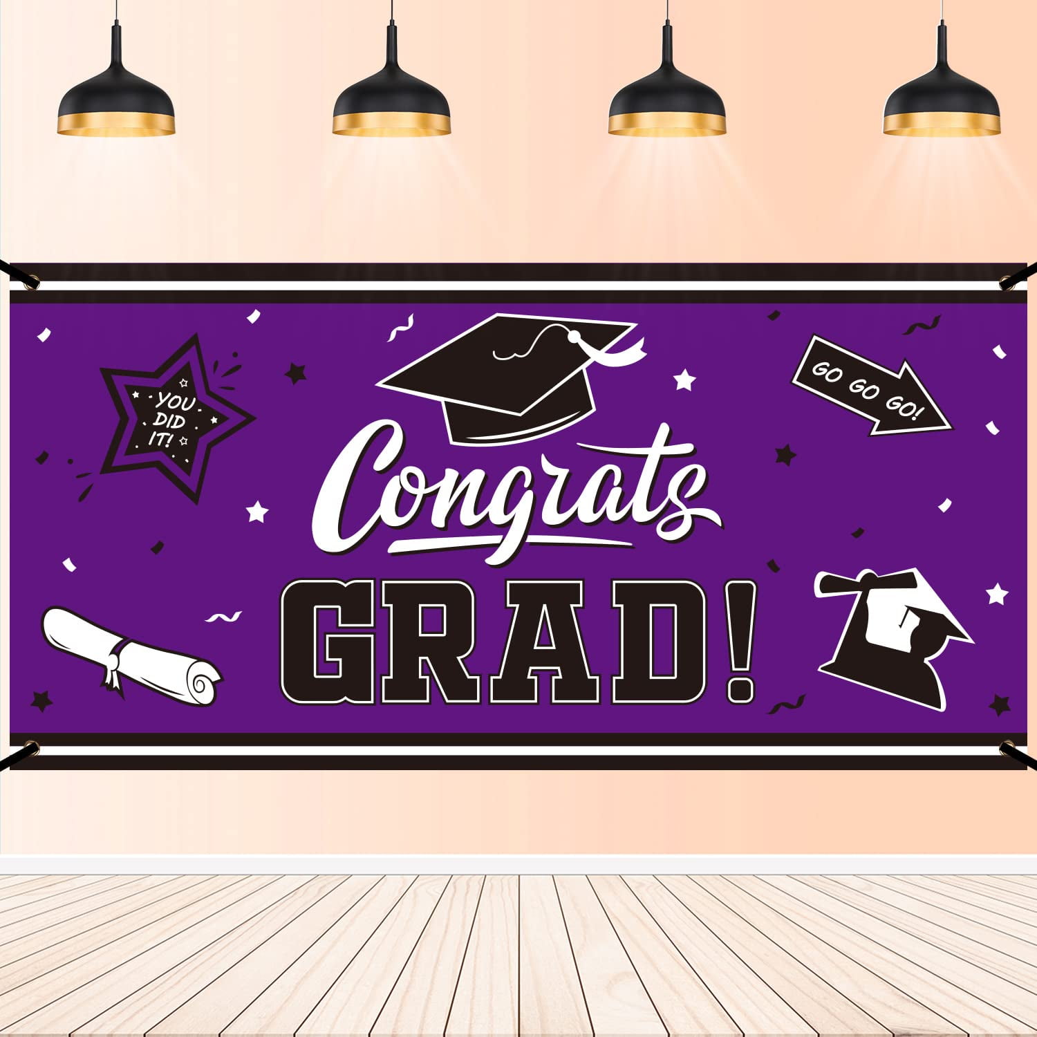 Graduation Banner Maroon Large Congrats Grad Party Supplies Yard Sign ...