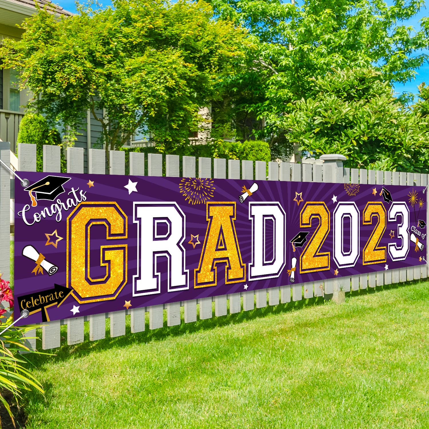 Graduation Banner Yard Sign Congrats Grad Lawn Sign rations Giant Class ...