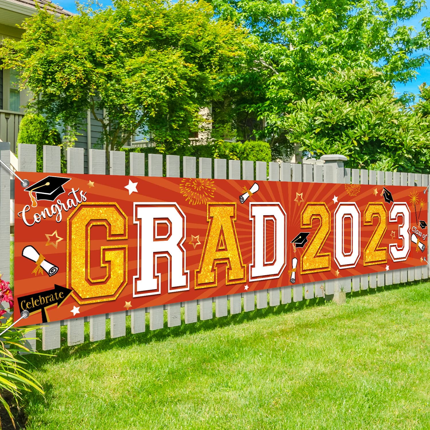 Graduation Banner Yard Sign Congrats Grad Lawn Sign rations Giant Class ...