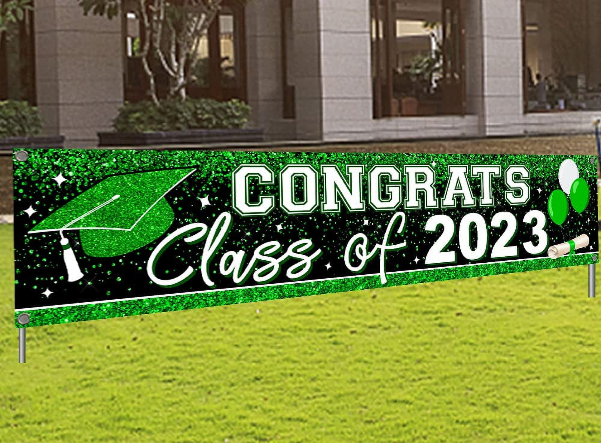 Graduation Banner Yard Sign Congrats Grad Lawn Sign rations Giant Class ...