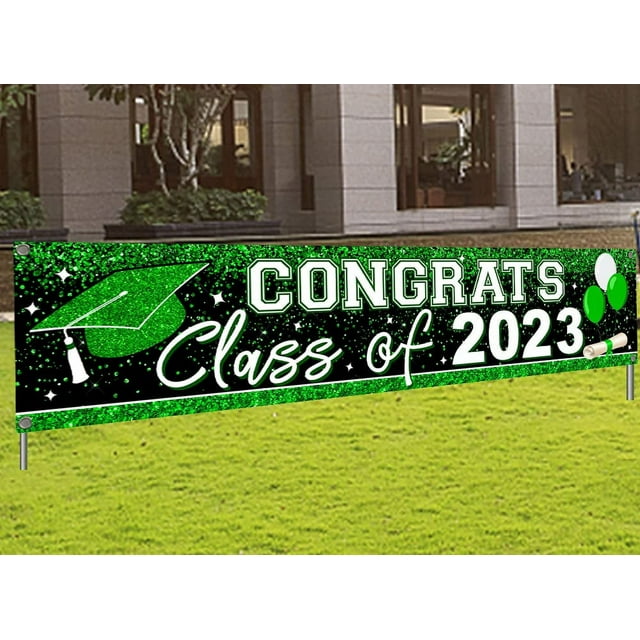 Graduation Banner Yard Sign Congrats Grad Lawn Sign rations Giant Class ...