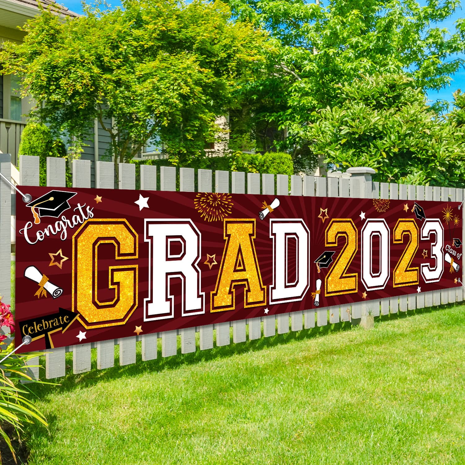 Graduation Banner Yard Sign Congrats Grad Lawn Sign rations Giant Class ...