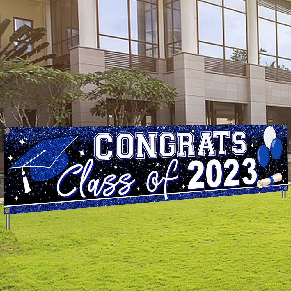 Graduation Banner Yard Sign Congrats Grad Lawn Sign rations Giant Class ...