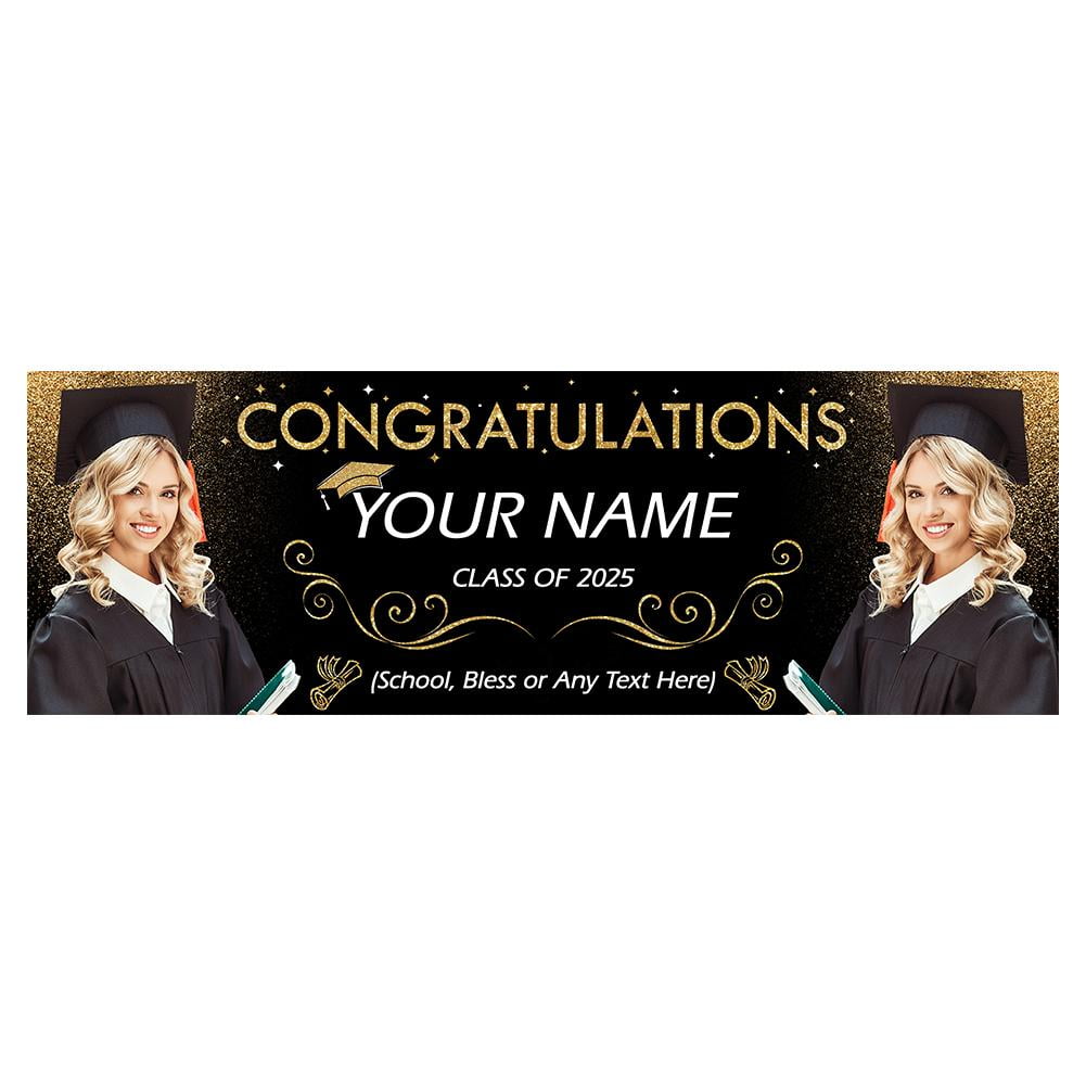 Graduation Banner with Photo Name Personalized Graduation Banner Gifts ...