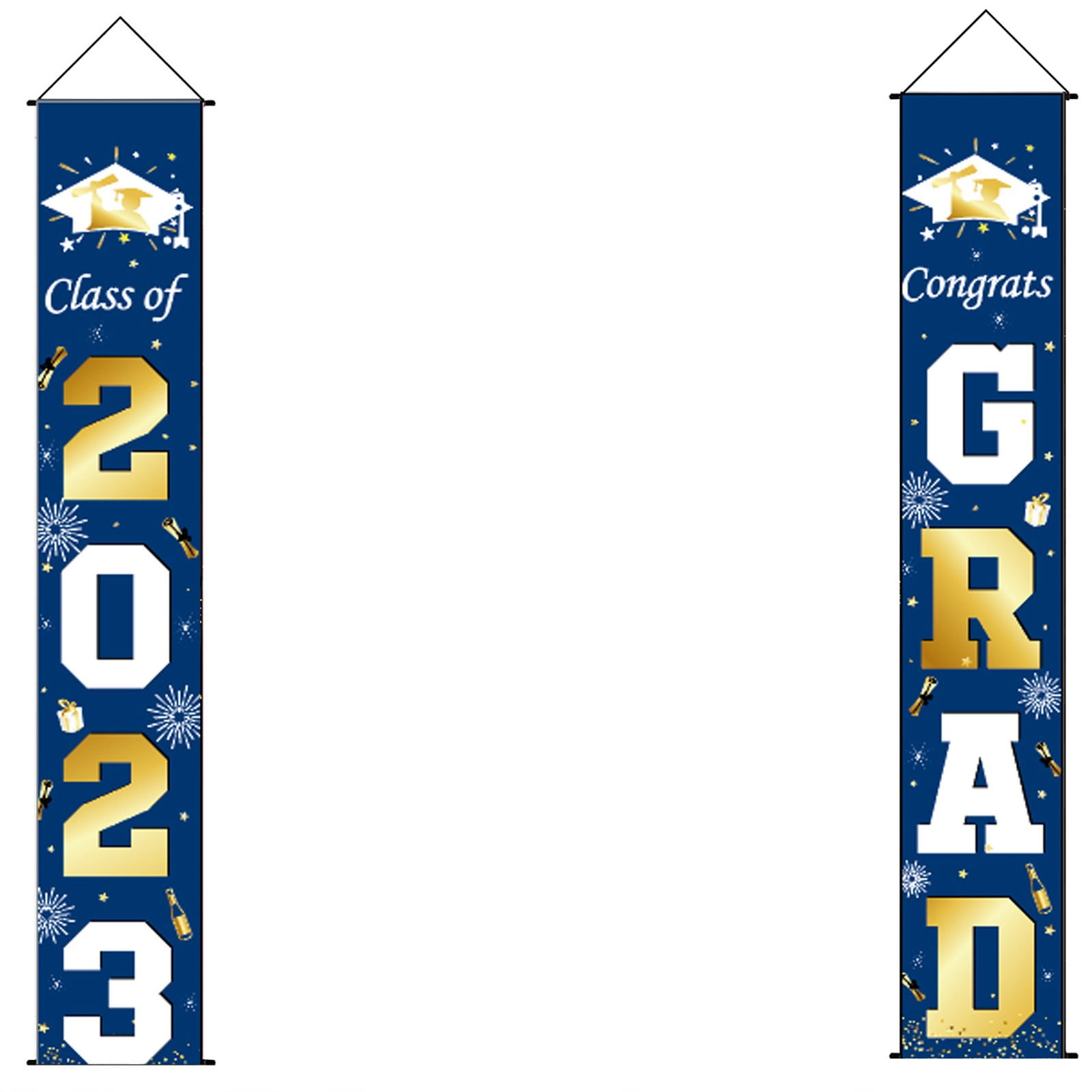 Graduation Banners Hanging Flags Porch Sign Class Of & Congrats Grad ...