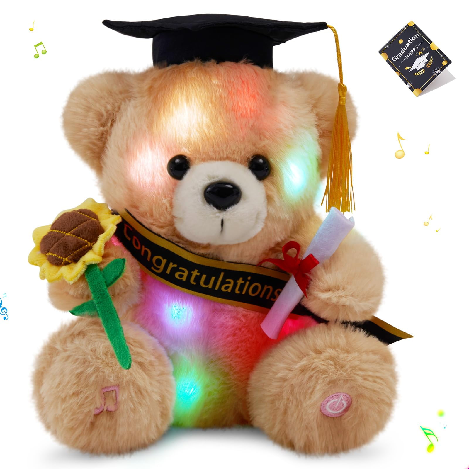 Graduation Bear Class Of 2025,Musical Light Up Teddy Bear With Cap ...