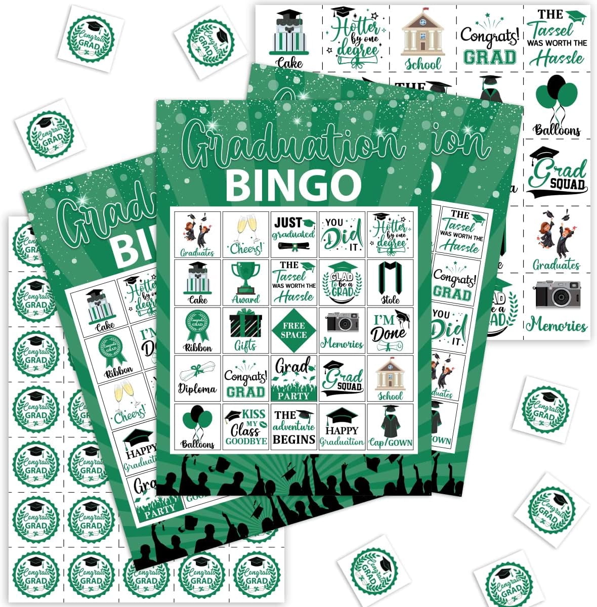 Graduation Bingo Games Card Game for 24 Players, Funny Grad Party ...
