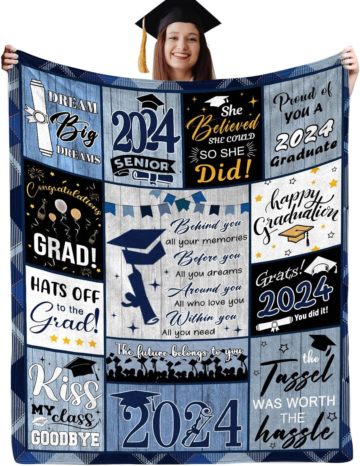 Graduation Blanket 2024 Graduation Gifts Blanket 50"x40",Soft Fuzzy ...