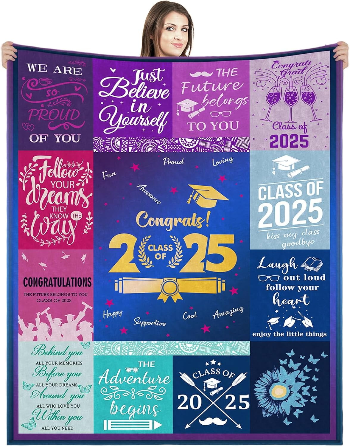 Graduation Blanket 2025 Graduate Gifts for Her Him 50" x 60'''' Throw ...