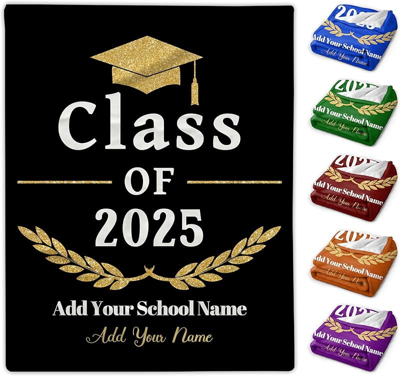 Graduation Blanket 2025, Personalized Graduation Gifts Blanket for Boys ...