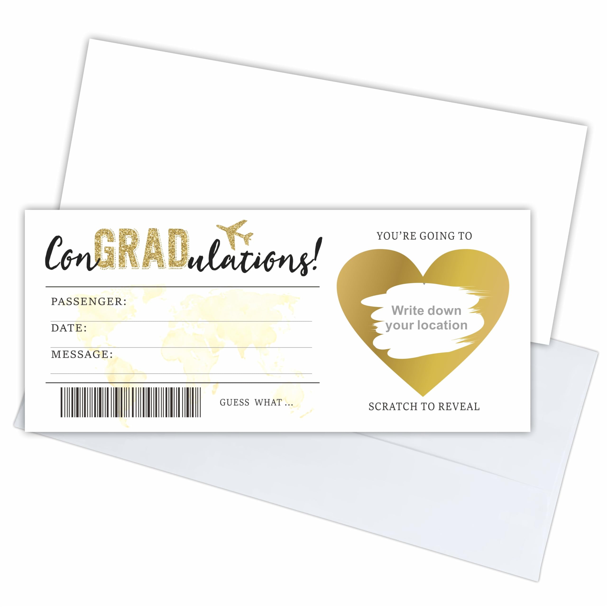 Graduation Boarding Pass Ticket With Envelope - Surprise Reveal Card ...
