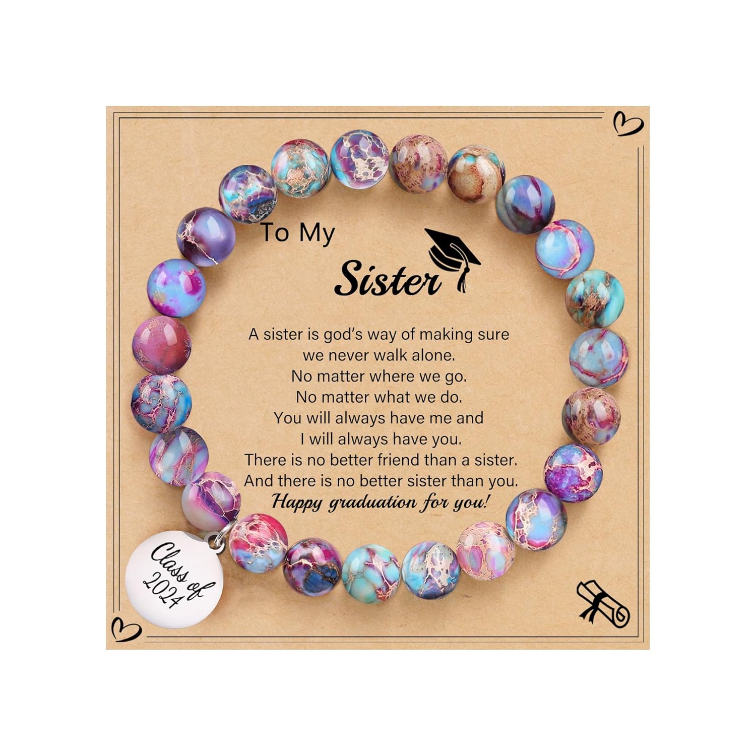 Graduation Bracelets 2024 Sister Gifts High School Graduation Gifts for ...