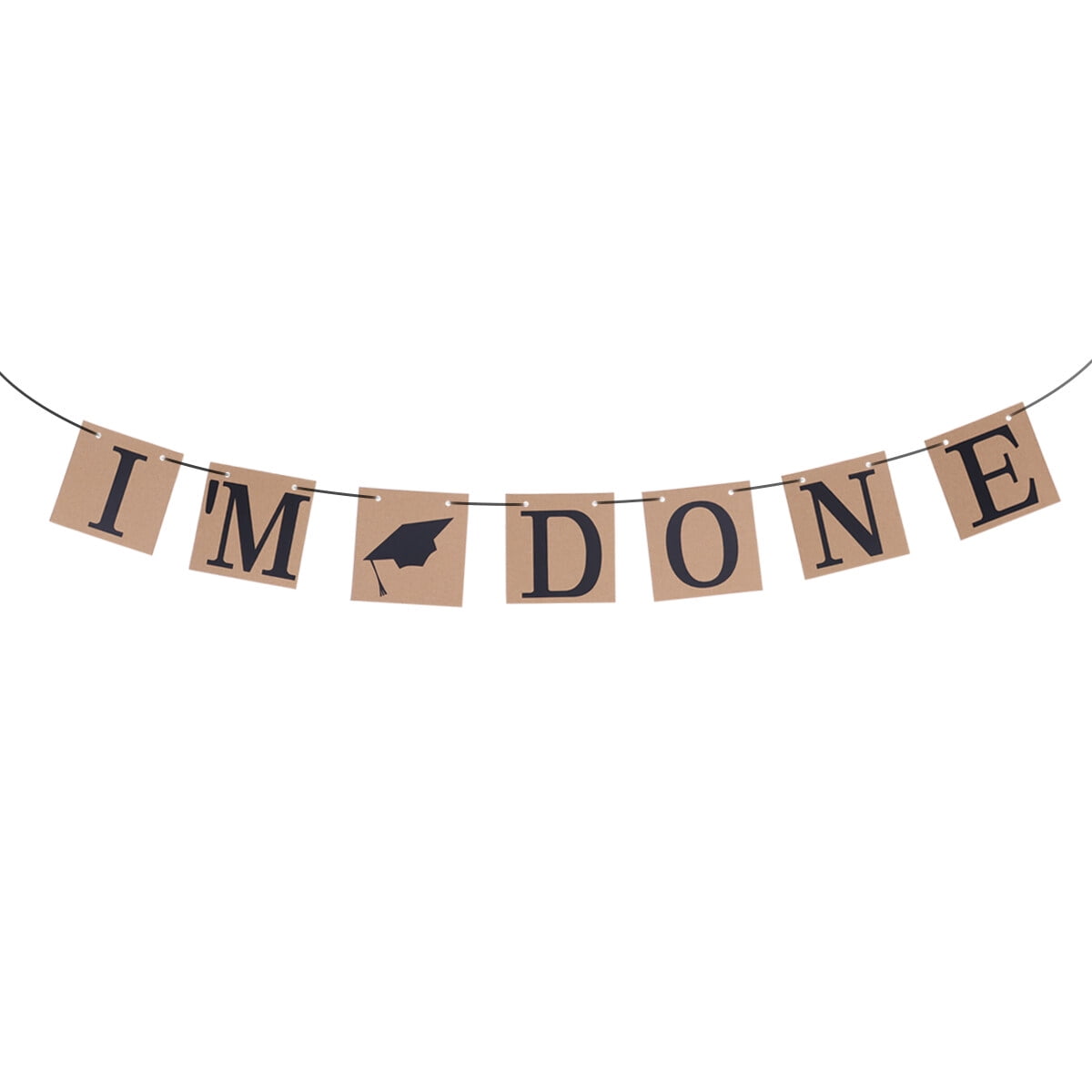 Graduation Bunting Banner I'm Done Letter Crowns Design Decorations ...