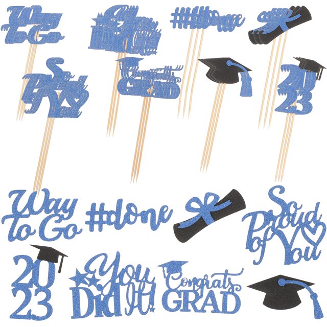 Graduation Cake Inserts 40 Pcs Party Decor Cap Cupcake Topper The ...