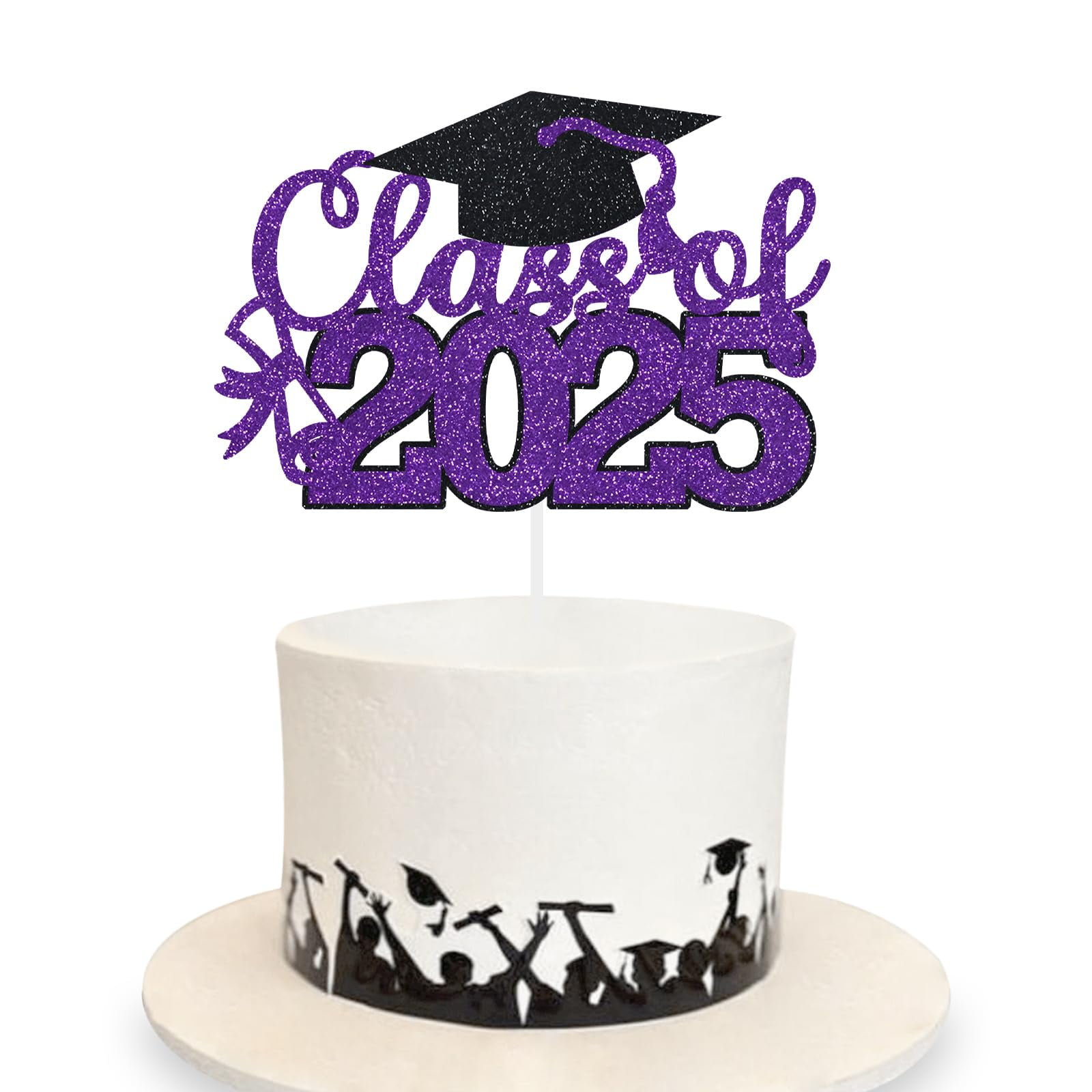 Graduation Cake Topper 2025 Grad Party RST1 Decoration Glitter Cap ...
