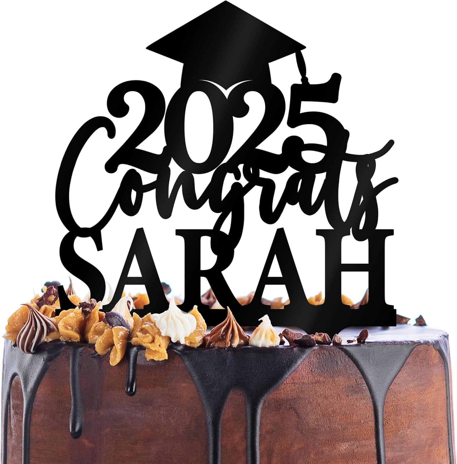 Graduation Cake Topper - Congrats Grad Cake Toppers w/Name and Date ...
