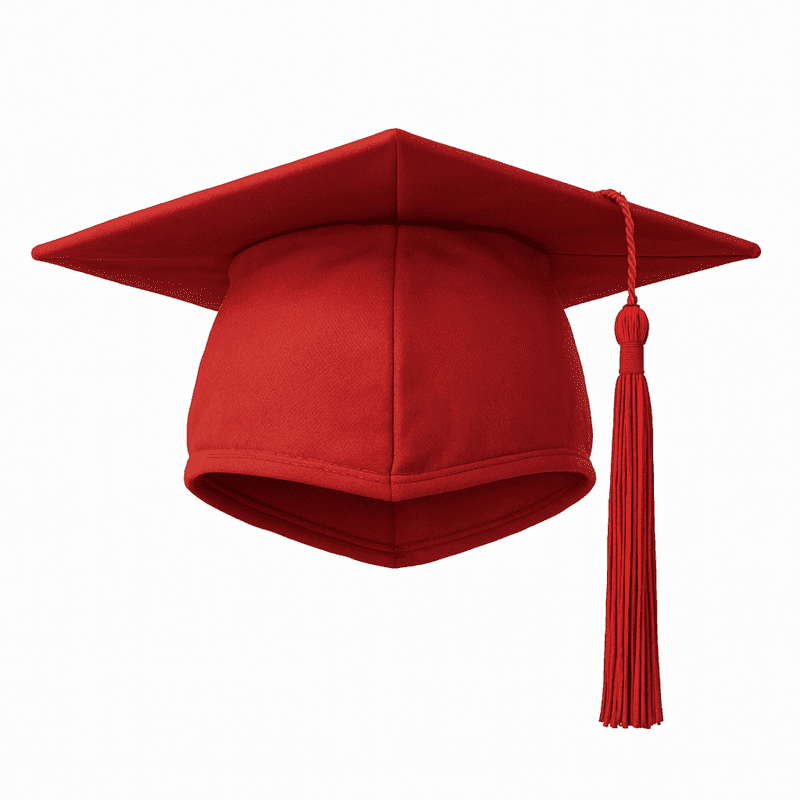 Graduation Cap Adult Graduation Mall Matte with 2025 Tassel Red Unisex ...