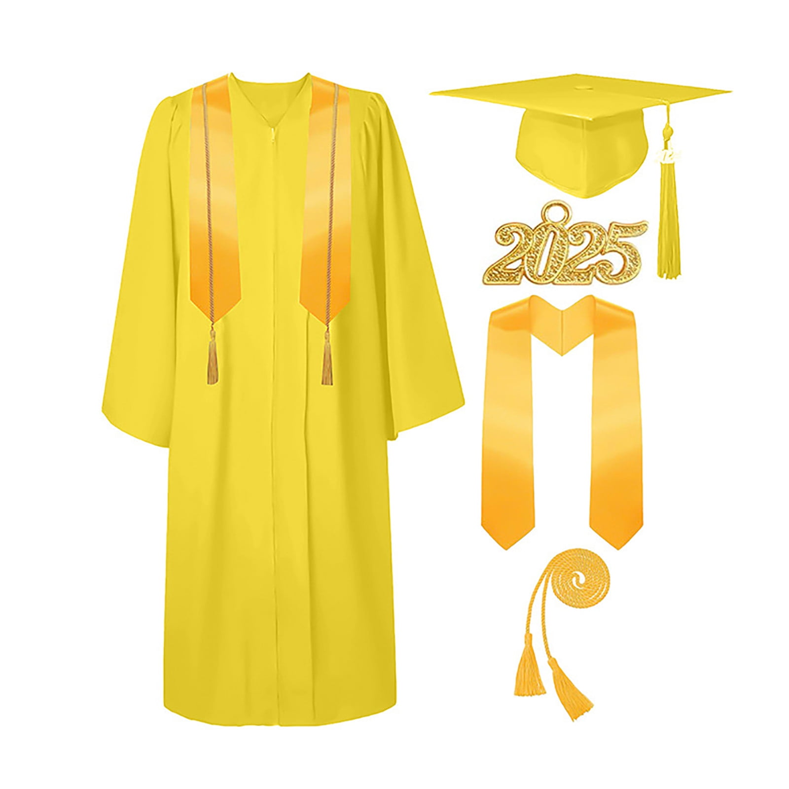 Graduation Cap And Gown 2025 Set With Tassel Honor Cord Graduation ...