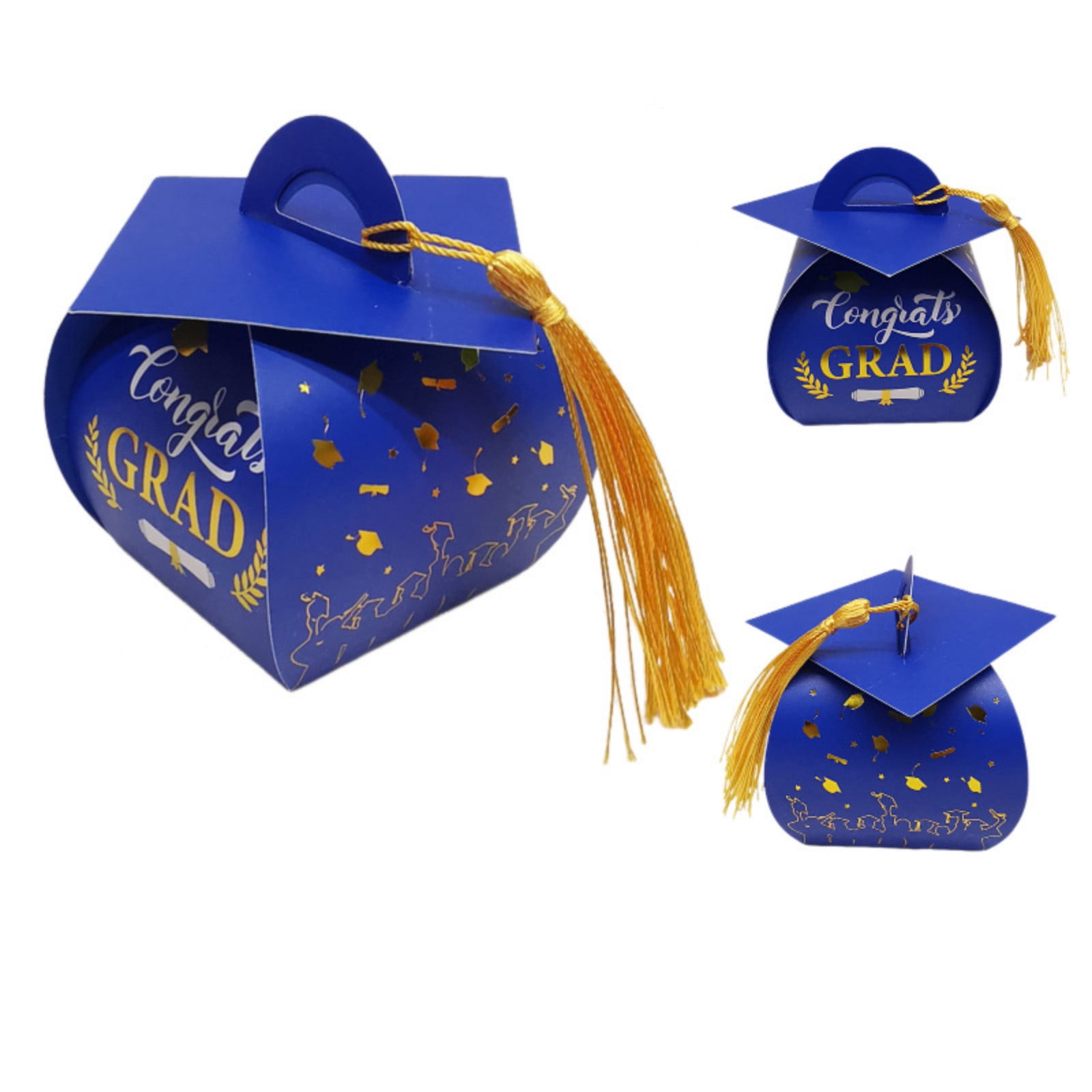 Graduation Cap Candy Box Gift Set - 10-Piece Dr. Cap Tassel Treat ...