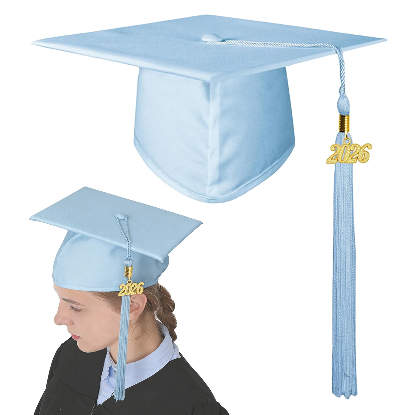 Graduation Cap Decoration with 2026 Tassel Classic Black Graduation Cap ...