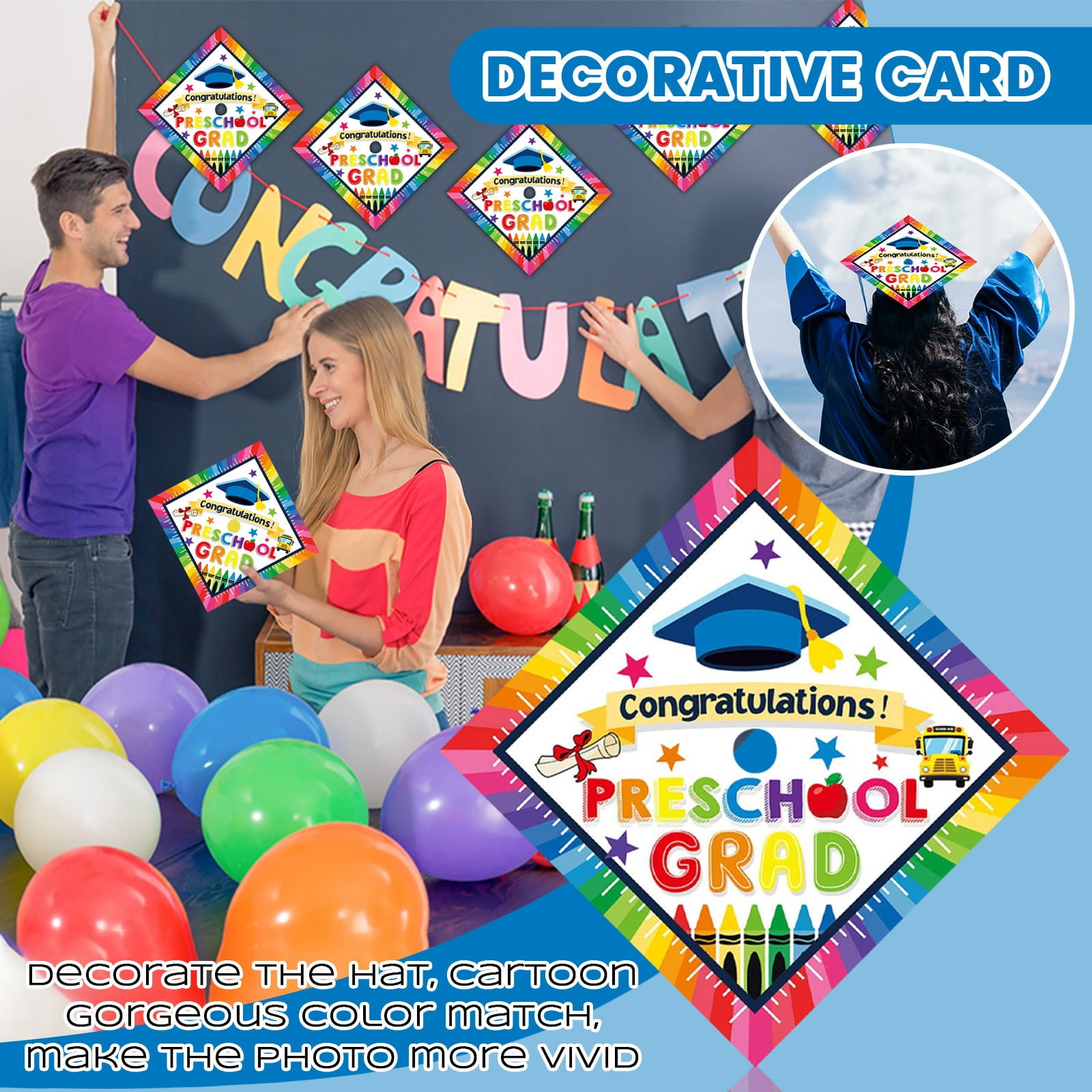 Graduation Cap Decorations Kit Graduation Cap Topper Craft for Pre-K ...