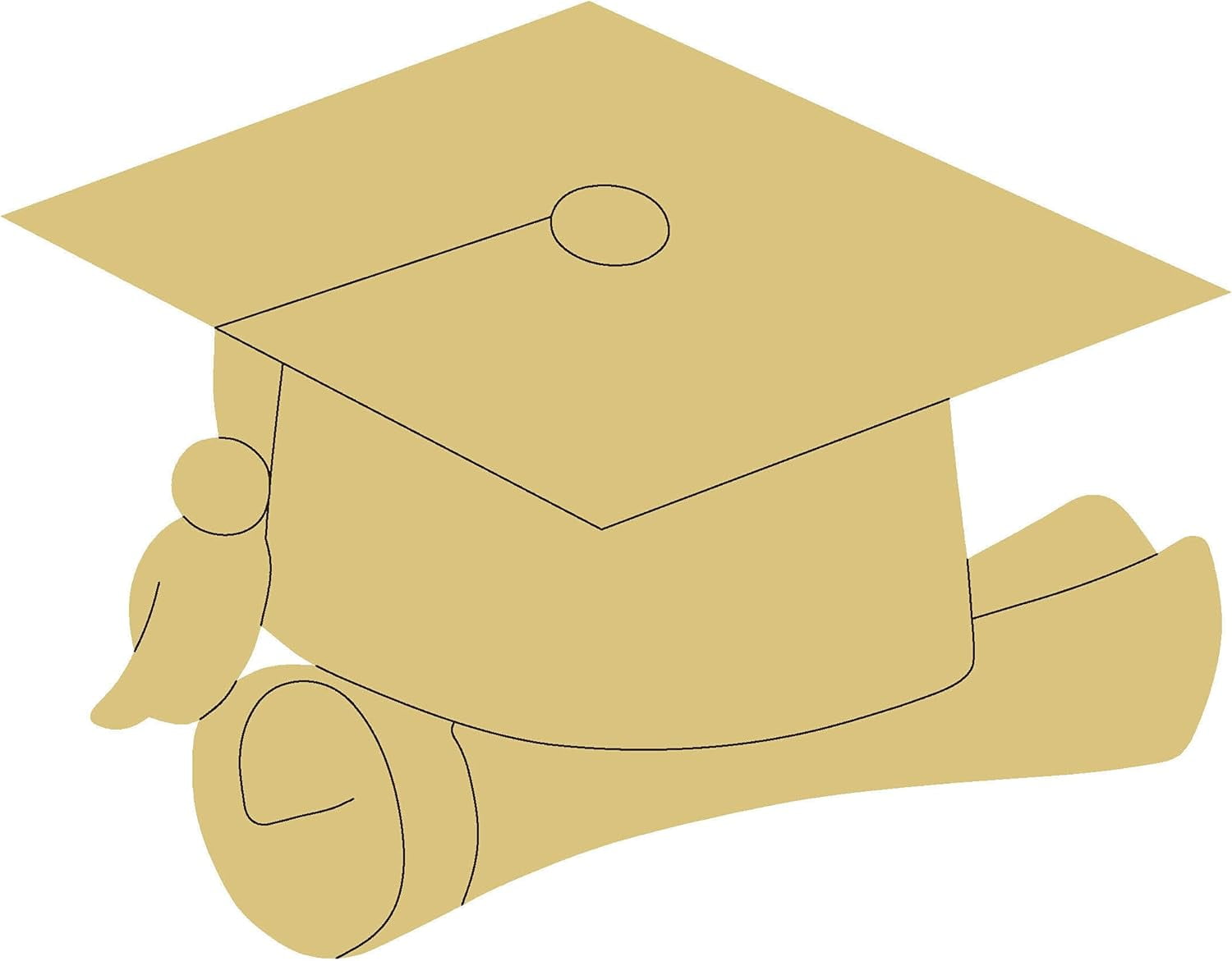 Graduation Cap Design by Lines Cutout Unfinished Wood Senior Cap and ...