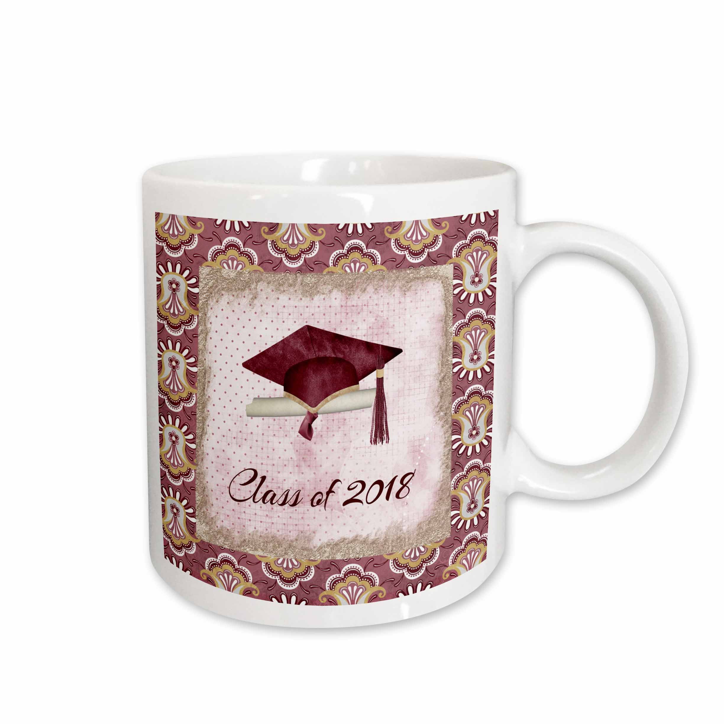 3drose, Graduation Cap, Diploma, Faded Dots, Pink Frame, Flower, 2018 ...