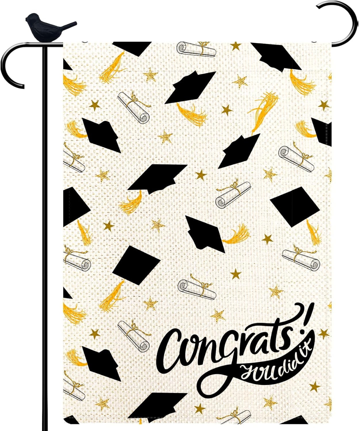 Graduation Cap Garden Flag Double Sided Celebrate Graduation Yard Flag ...