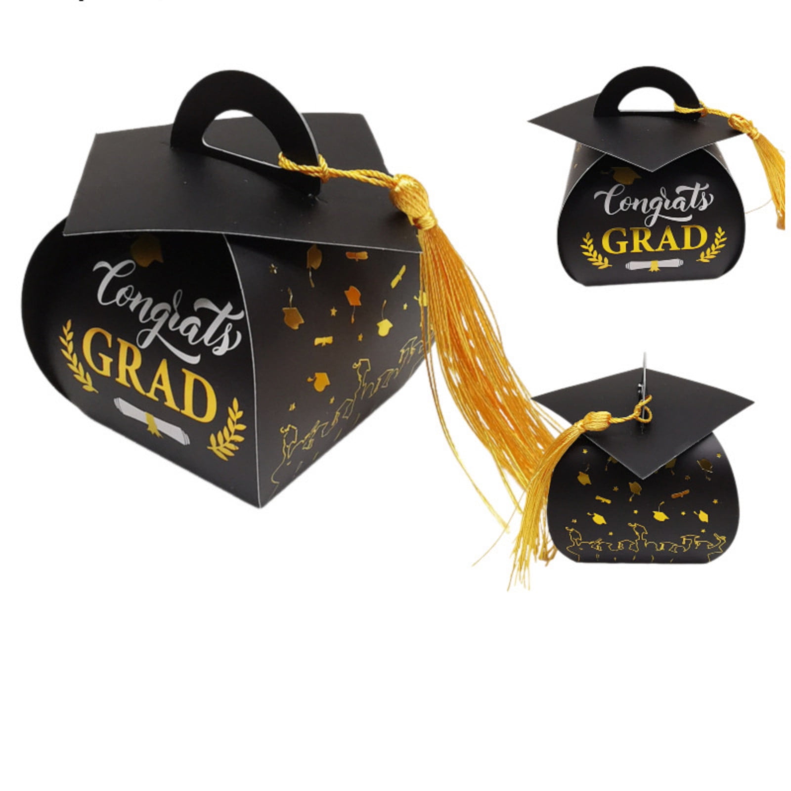 Graduation Cap Gift Box Set, Dr. Cap Tassel Candy Favor Box, 10-Piece ...