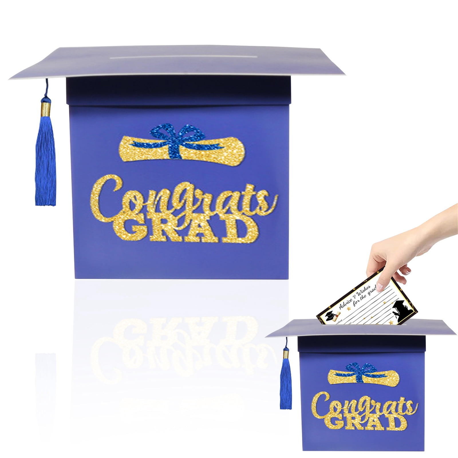 Graduation Cap Gift Boxes, Cardboard Party Centerpiece with Tassel ...