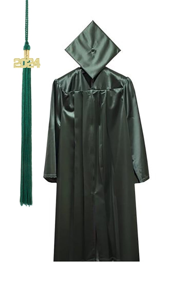 Graduation Cap Gown Tassel Set 2024 - DK Green - Walmart.com