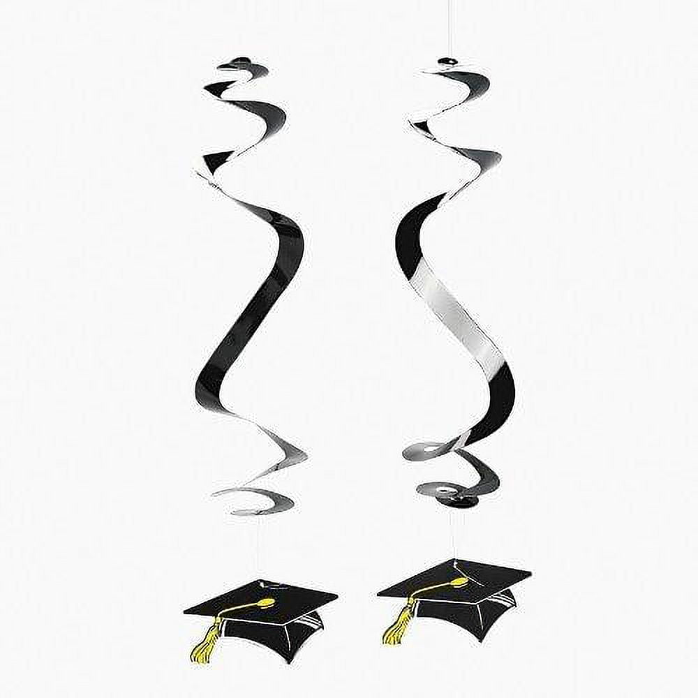 Graduation Cap Hanging Swirls (Dz) - Party Decor - 12 Pieces - Walmart.com