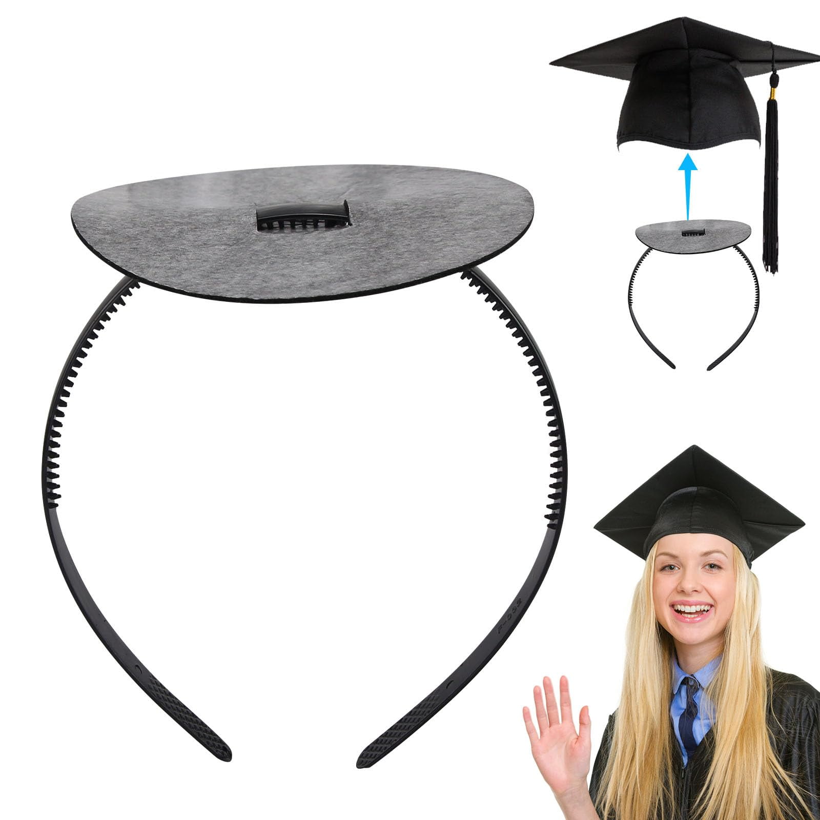 Graduation Cap Headband, GradCapBand TMA2 with Adhesive Strip Secures ...