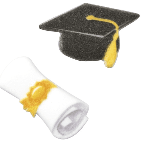 Graduation Cap & Scroll Dec-Ons® Sugar Decorations, 12pc - Walmart.com