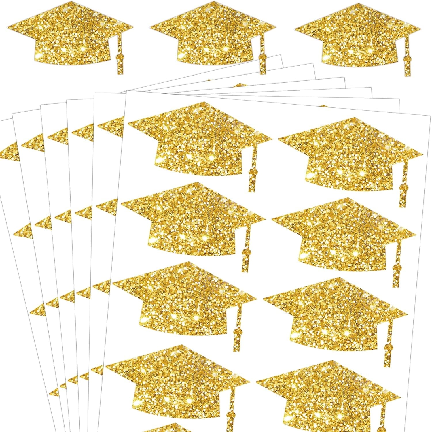 Graduation Cap Stickers Class of 2025 Grad Hat Labels 0.9*1.5inch Gold ...